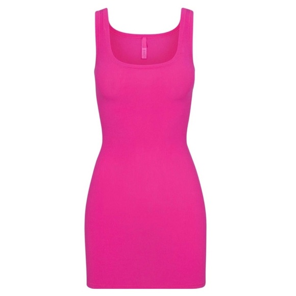 SKIMS | Dresses | Skims Tank Mini Dress Hot Pink | Poshmark
